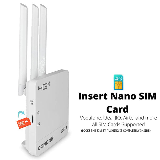 Conbre CPE MT-300H 5G & 4G Sim based Wi-Fi Router | WiFi 6 | Plug and ...